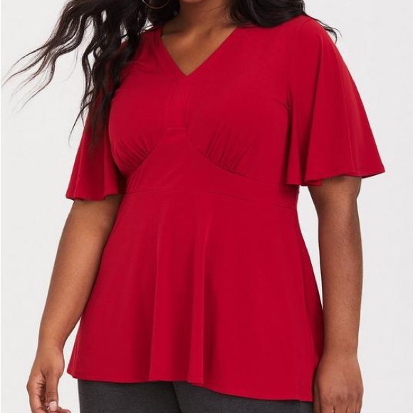 torrid | Tops | Torrid Red Studio Knit Feminine Office 9s V Neck ...